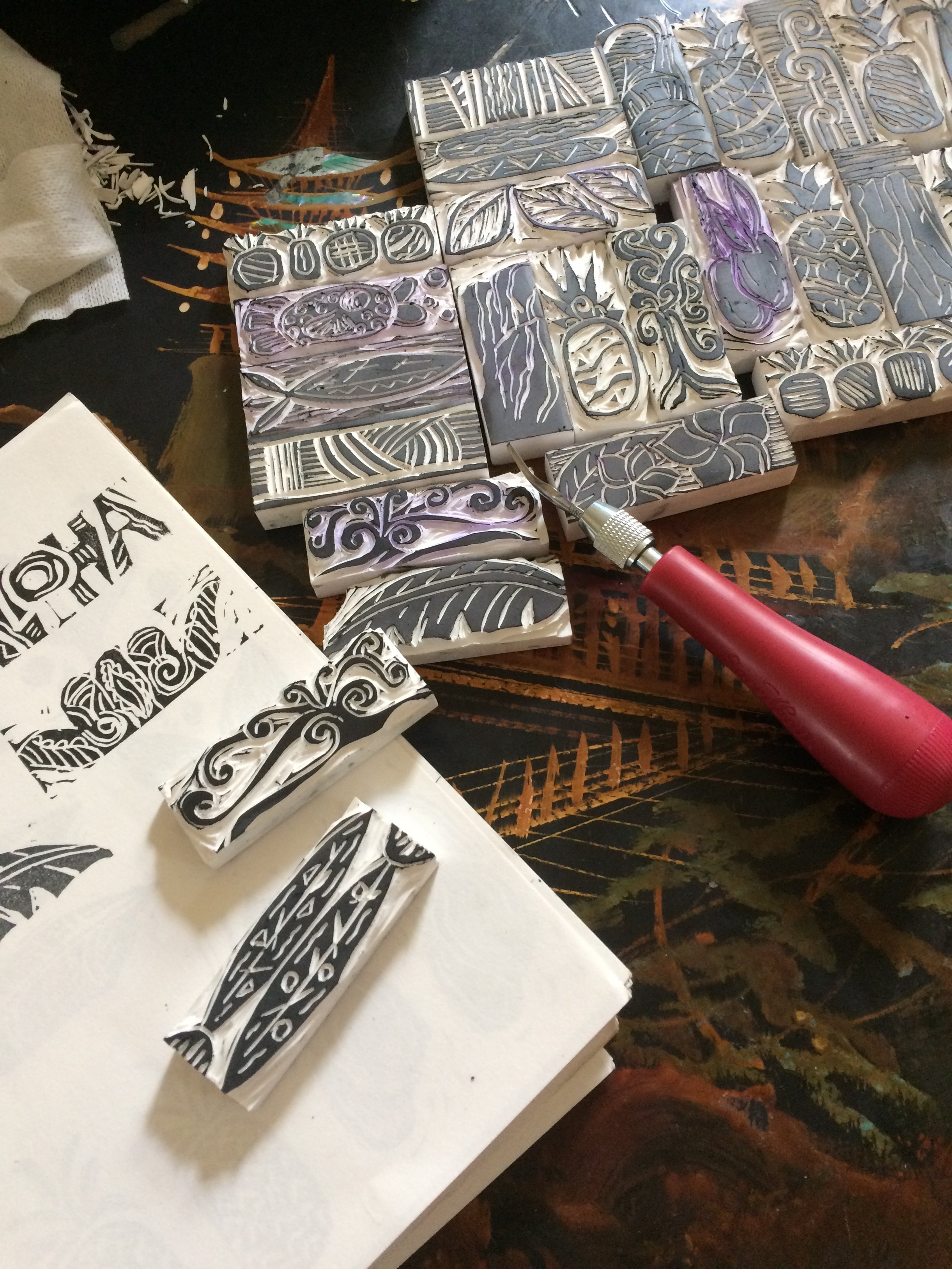 Petite Leaf Carved Stamp– Rubber Stamp Plantation