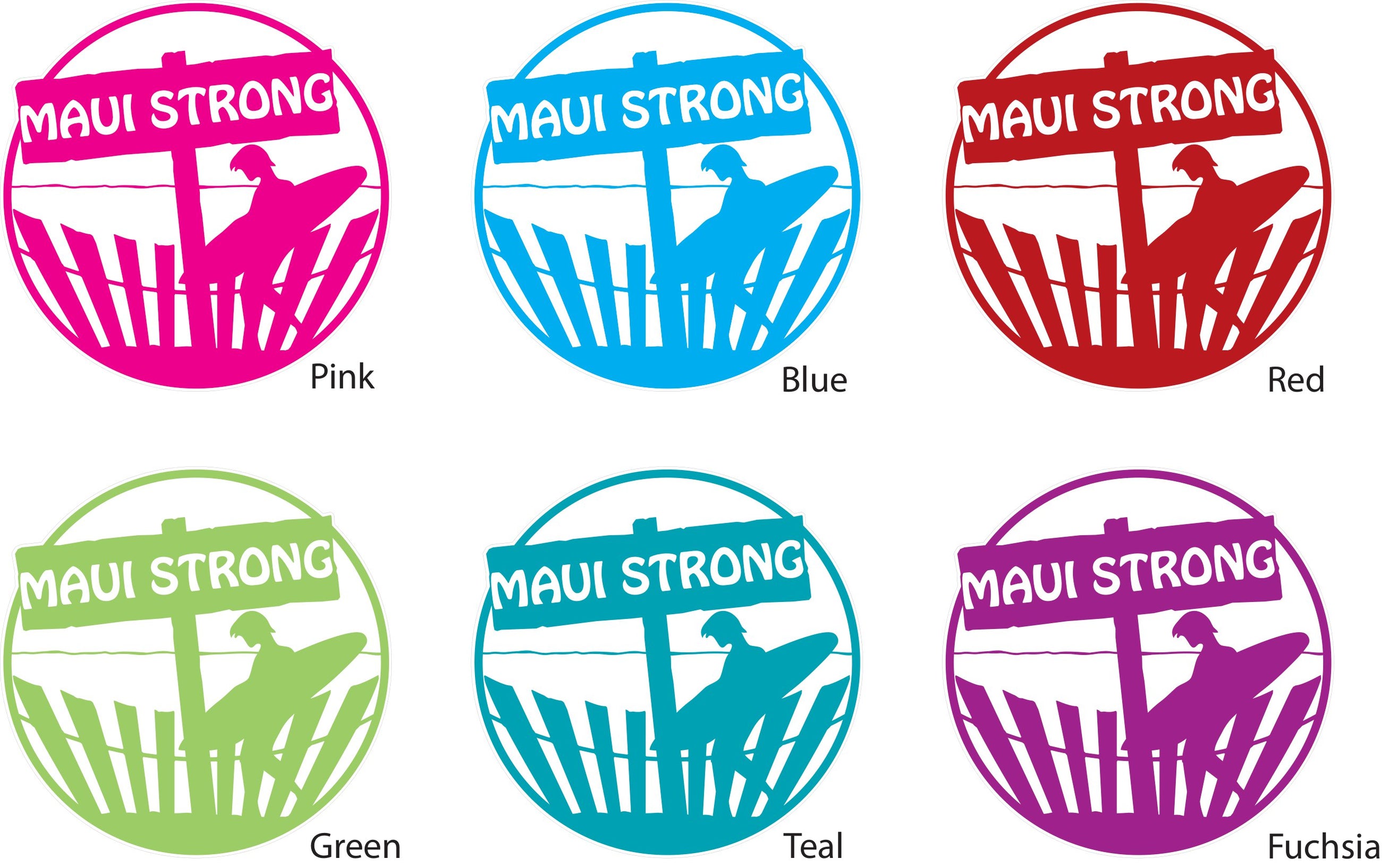 Maui Strong Surfer Decals– Rubber Stamp Plantation