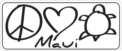 Peace Love Honu Maui Decals– Rubber Stamp Plantation