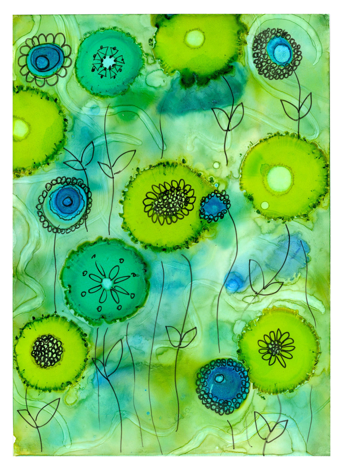 Green Posies– Rubber Stamp Plantation