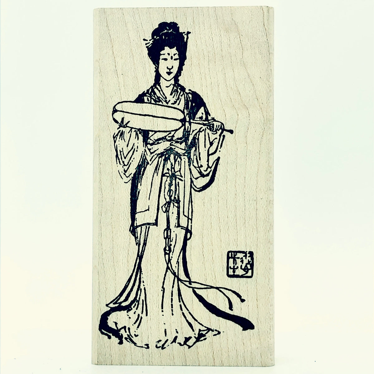 Woman With Fan Stamp– Rubber Stamp Plantation