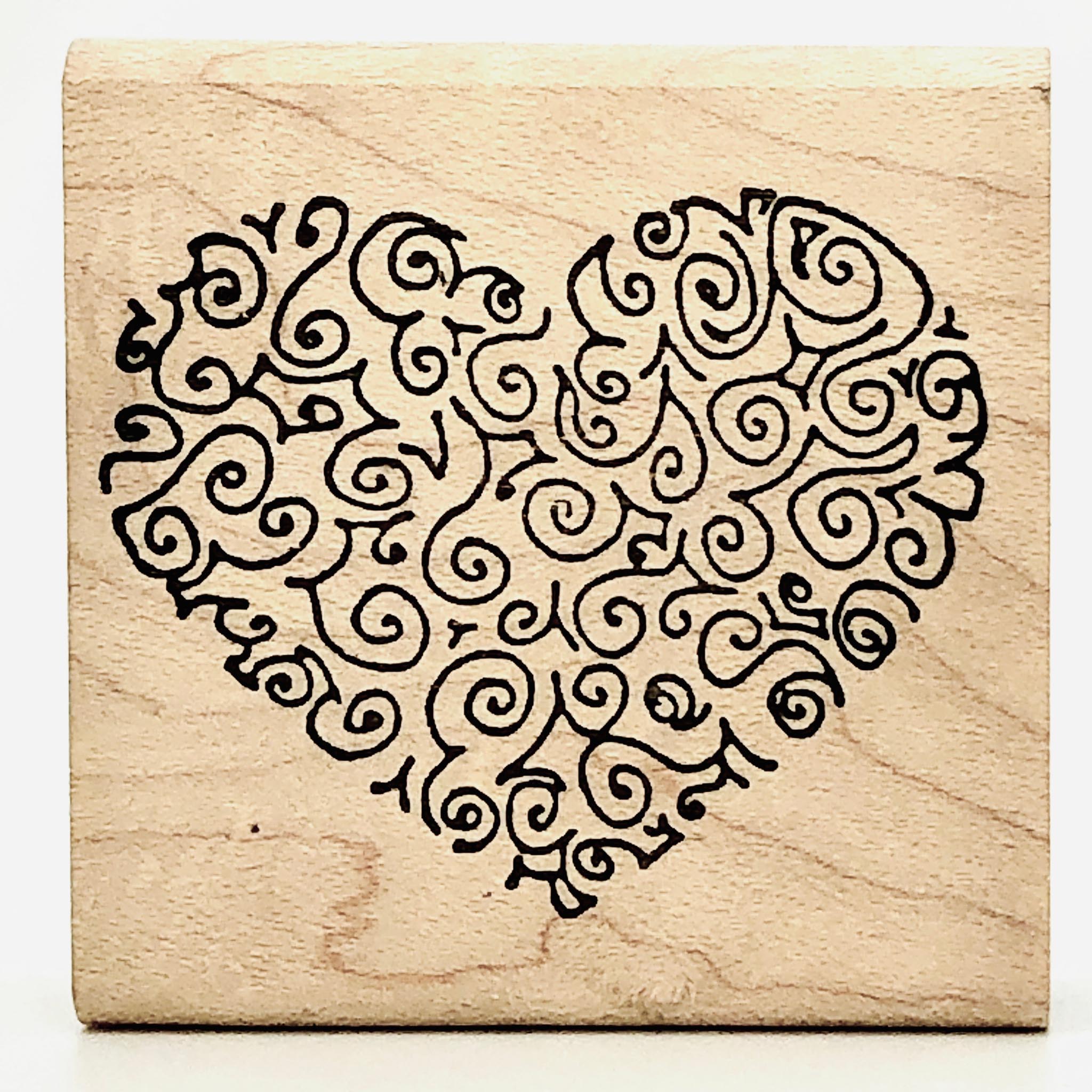 Squiggley Heart Stamp– Rubber Stamp Plantation