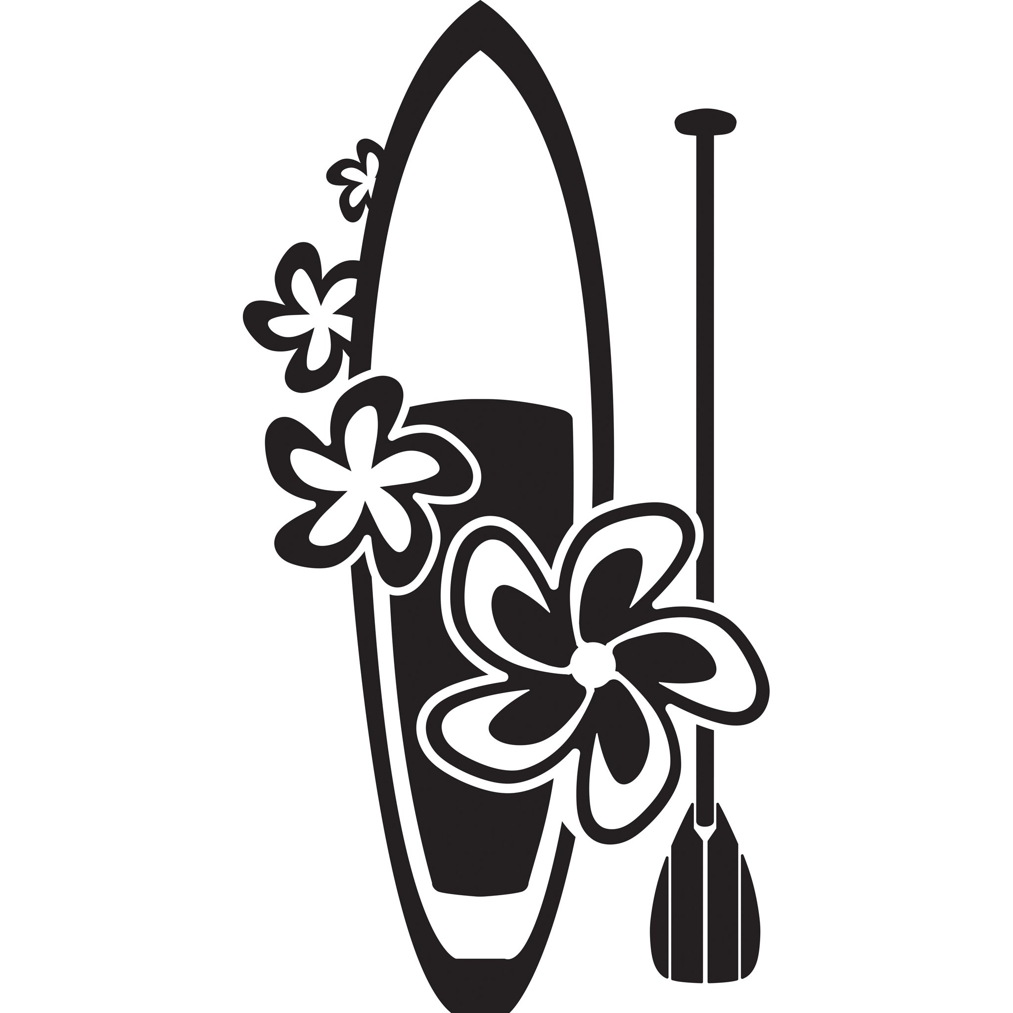 Paddle Board Floral Decals– Rubber Stamp Plantation