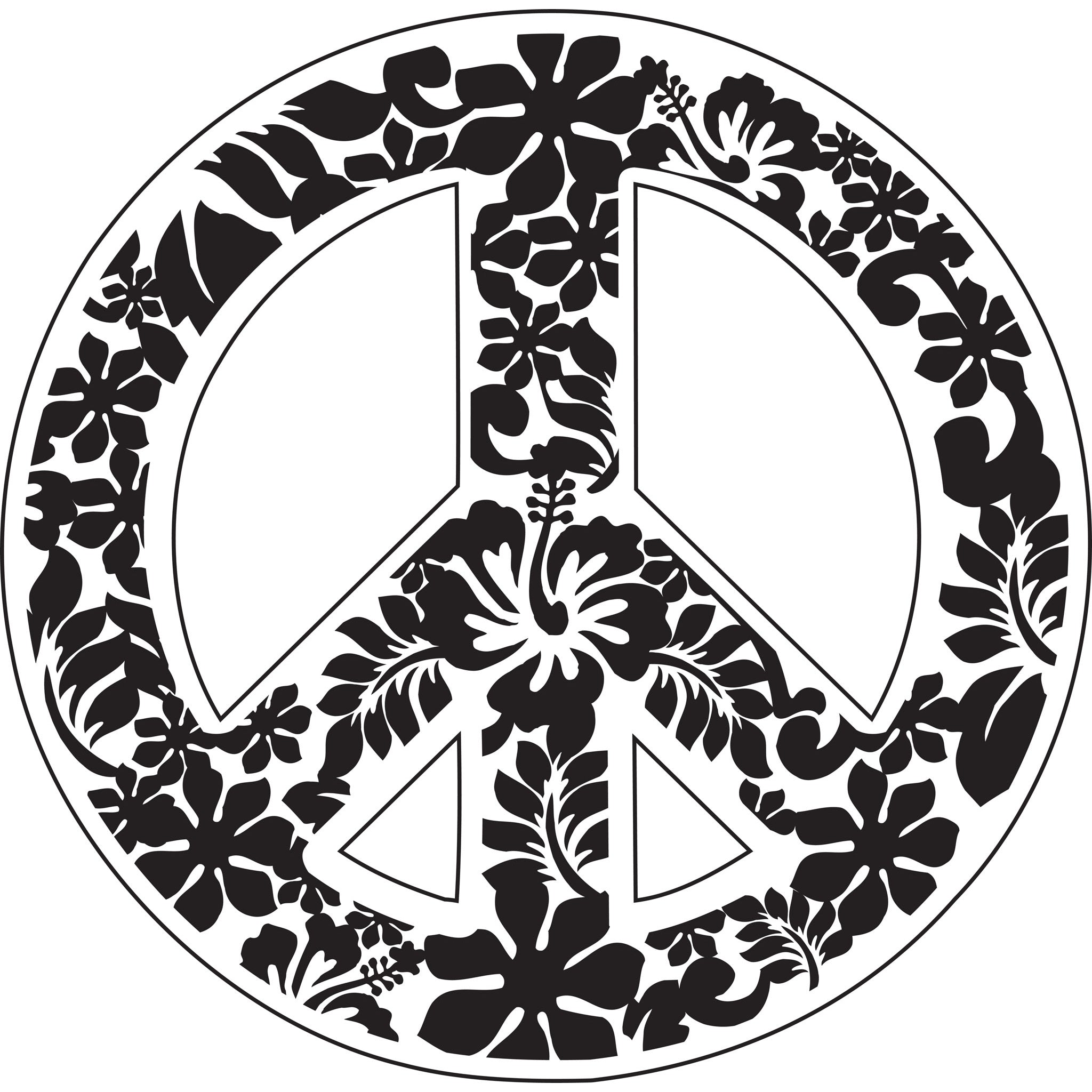 Hibiscus Peace Decals 4x4in– Rubber Stamp Plantation