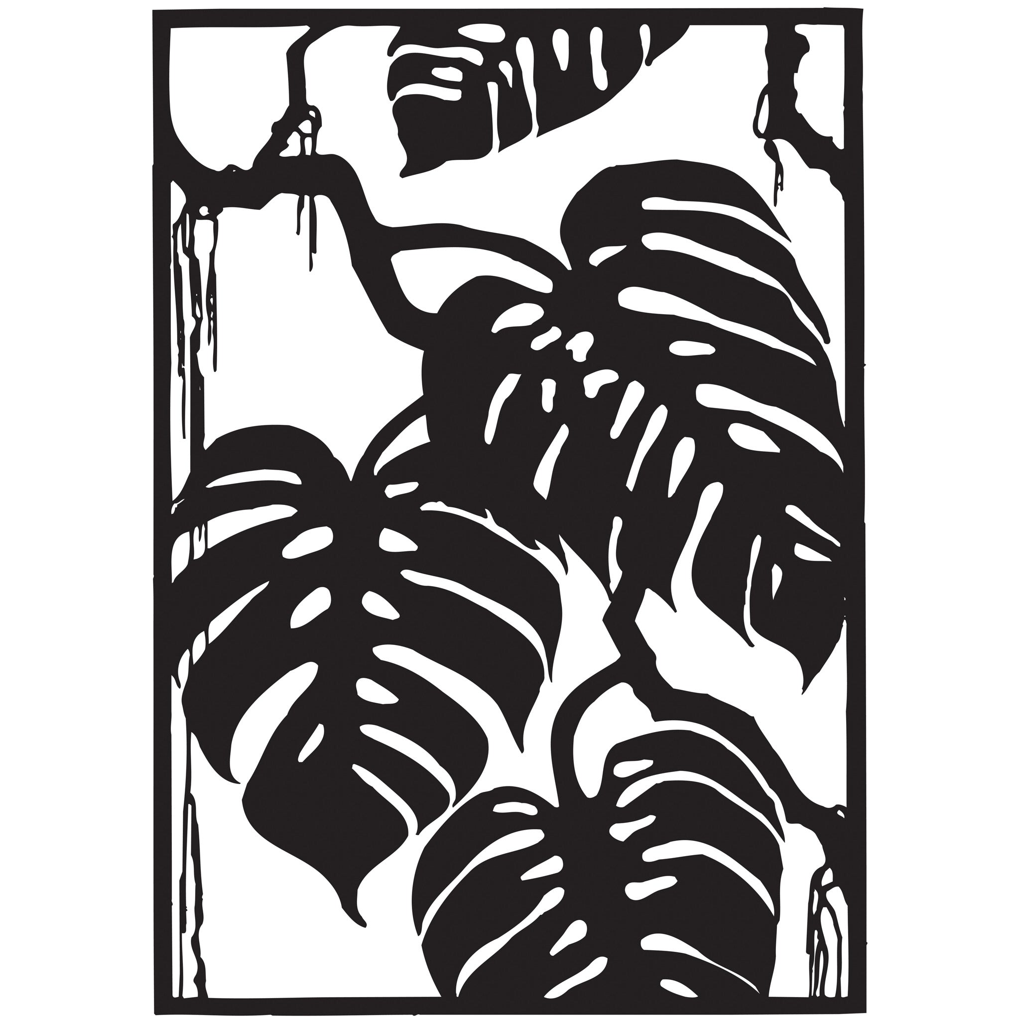 Monstera Panel Etch Stencil– Rubber Stamp Plantation