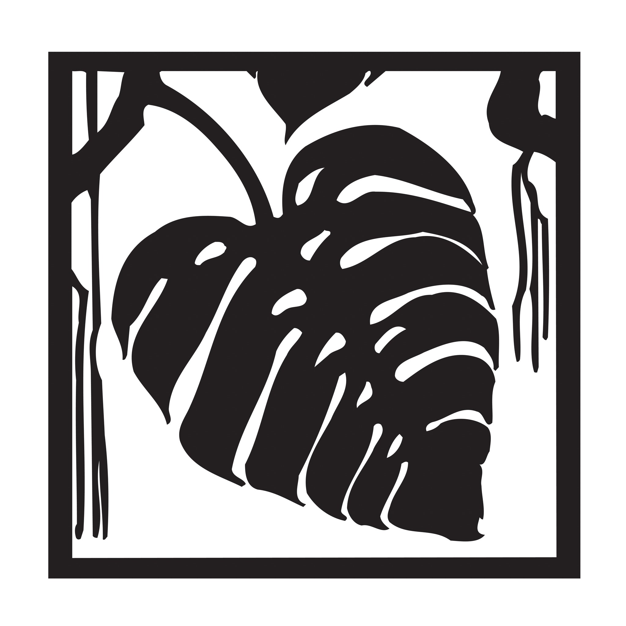 Monstera Block Etch Stencil– Rubber Stamp Plantation