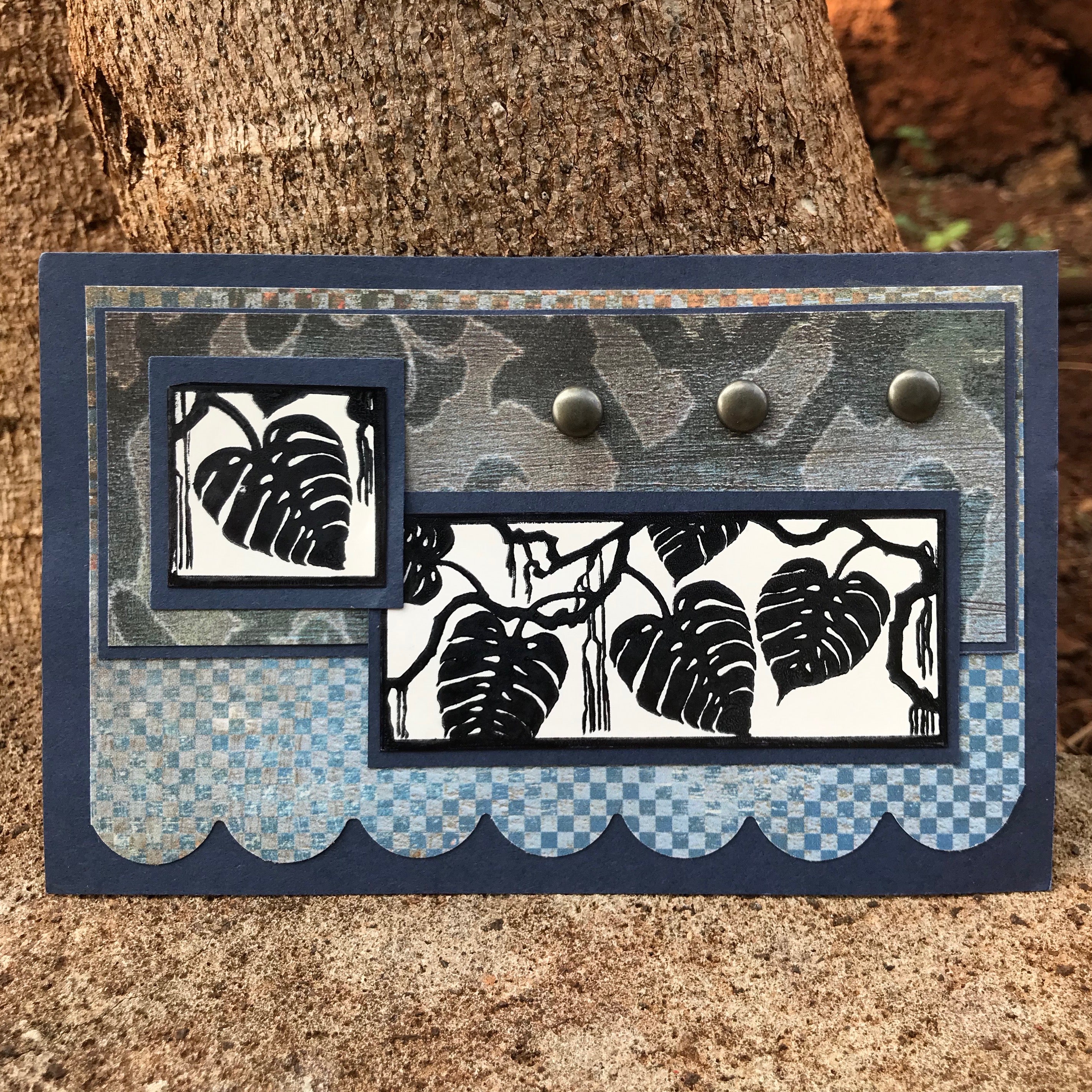 Large Monstera Border Stamp– Rubber Stamp Plantation