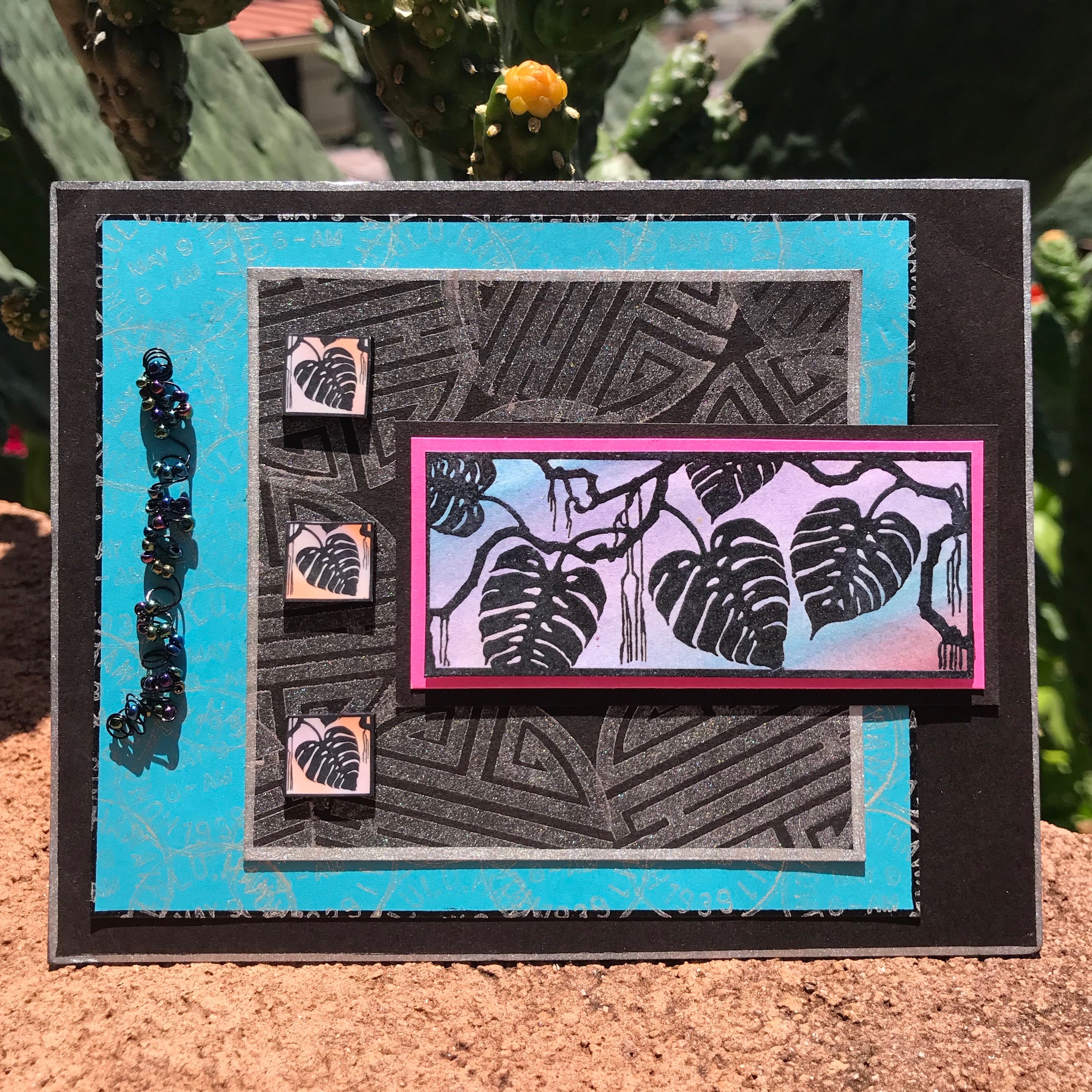 Large Monstera Border Stamp– Rubber Stamp Plantation