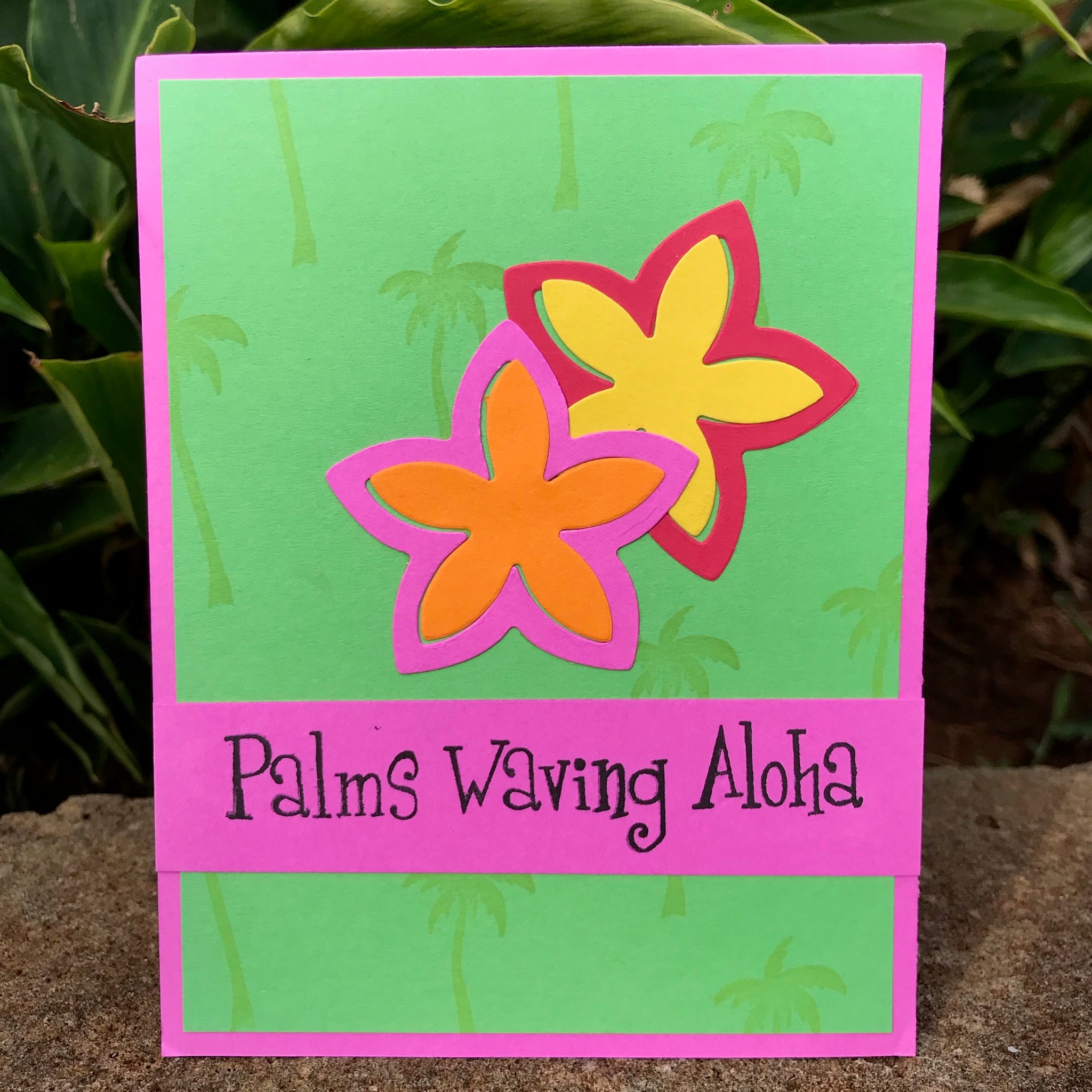 Palms Waving Aloha Stamp– Rubber Stamp Plantation