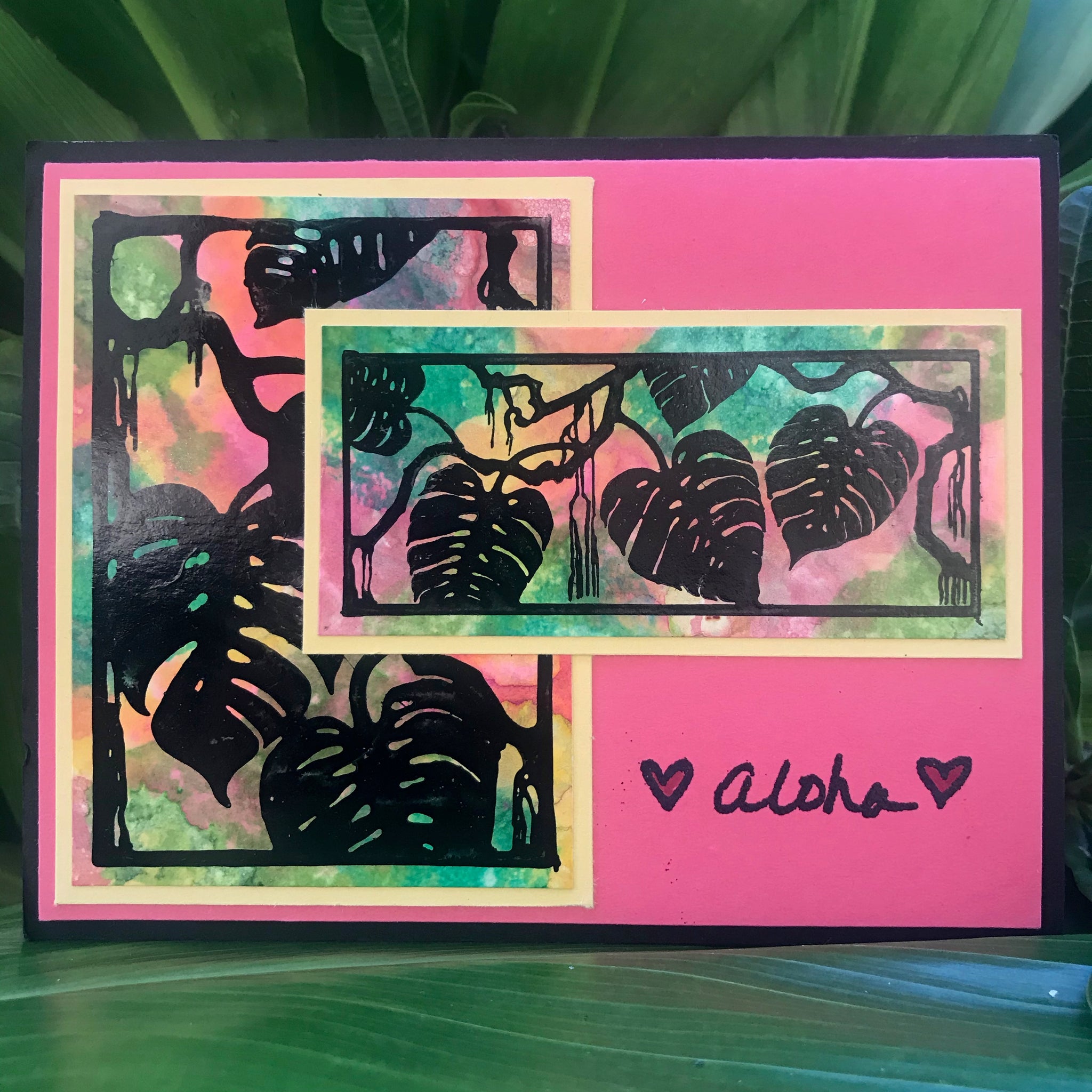 Large Monstera Border Stamp– Rubber Stamp Plantation