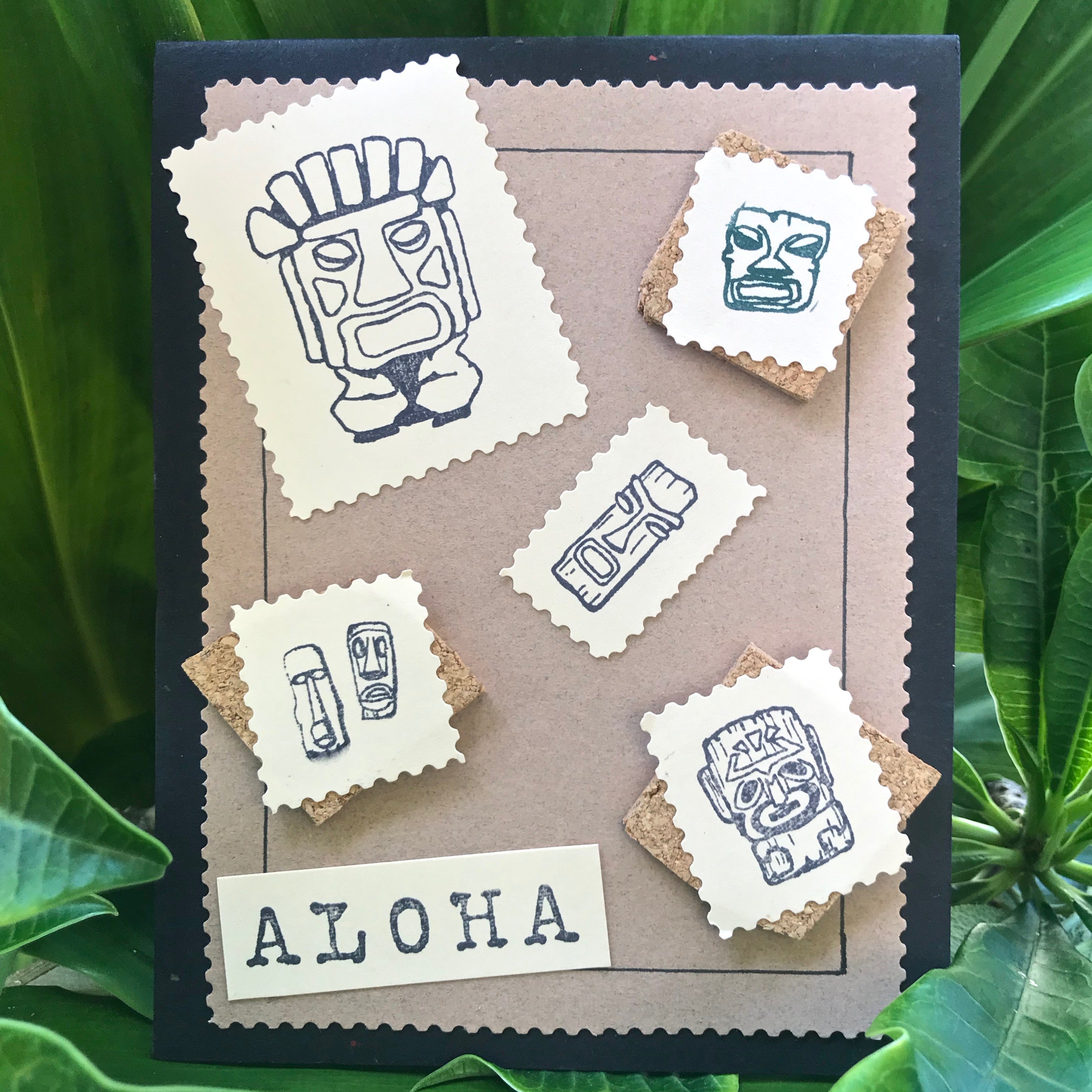Large Tiki Border Stamp– Rubber Stamp Plantation