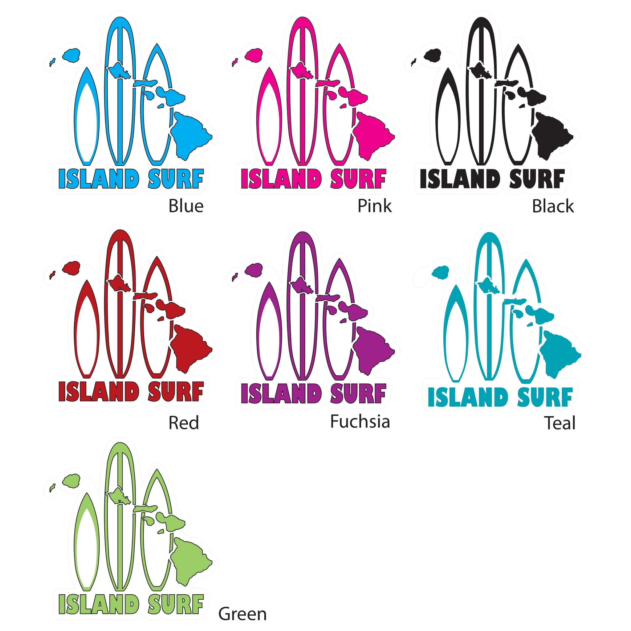Island Surf Decals– Rubber Stamp Plantation