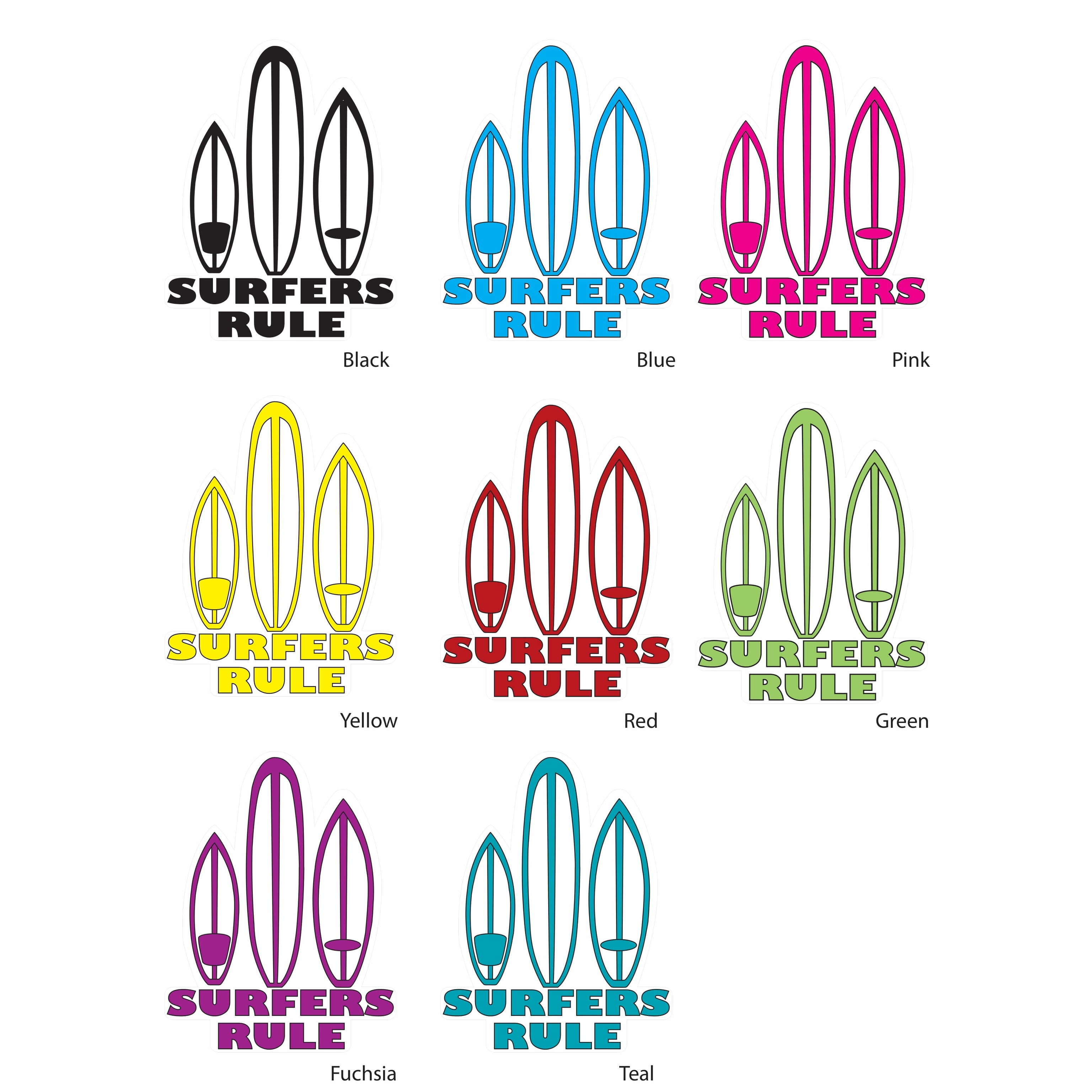 Surfers Rule Decals– Rubber Stamp Plantation