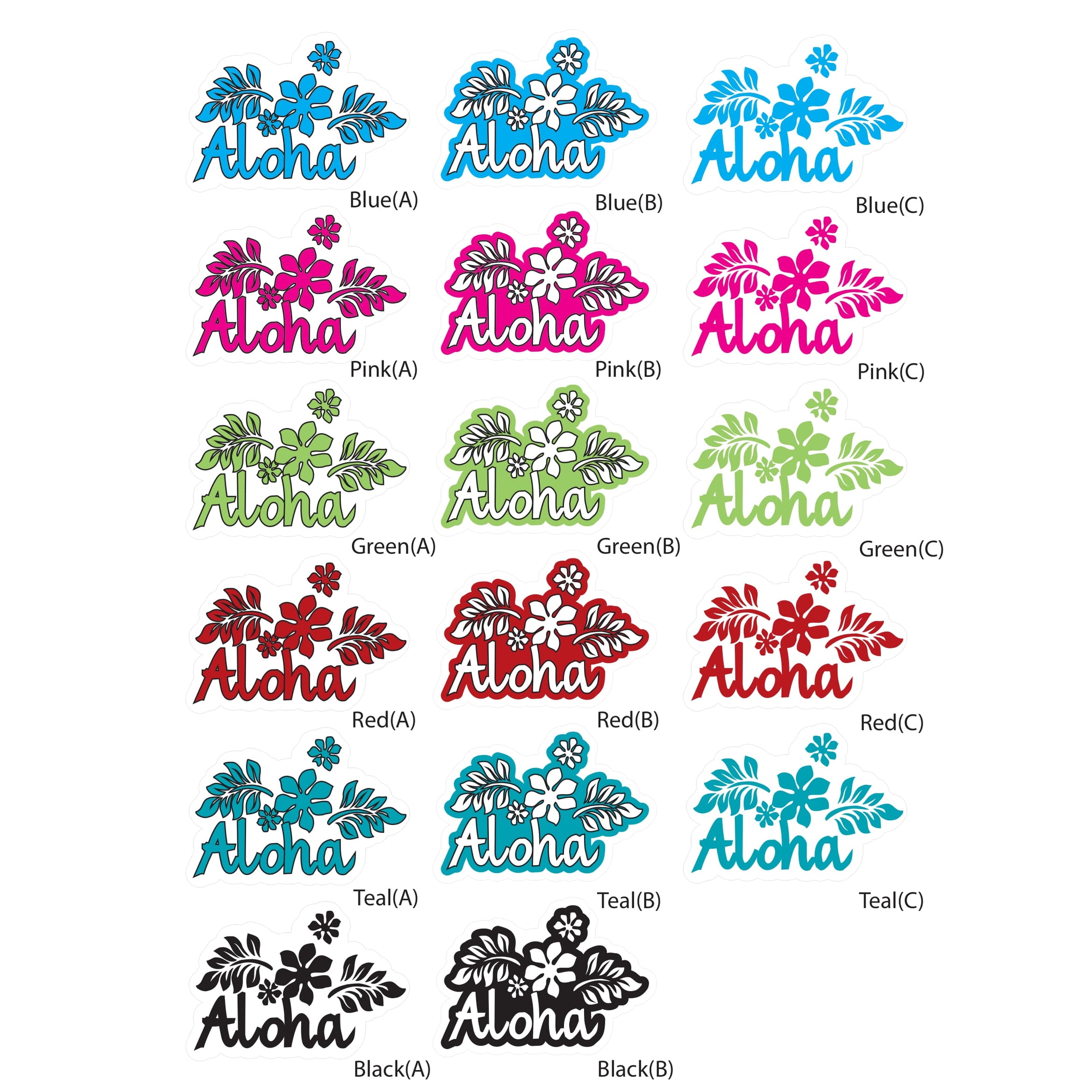 Floral Aloha Decals– Rubber Stamp Plantation